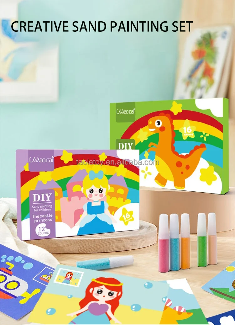 DIY Sand Drawing Kids Handicrafts Sand Art Pictures Drawing Set Toys ...