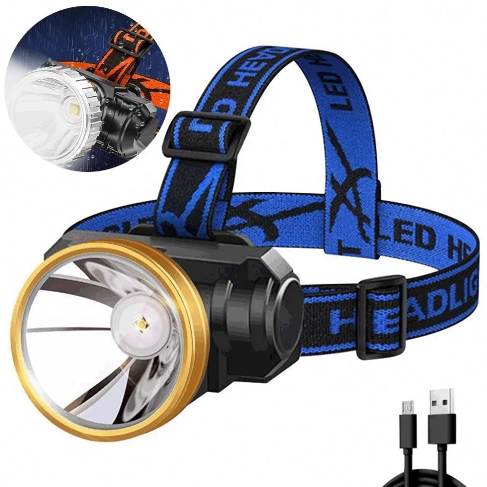 Portable Head Light LED Headlamp USB Rechargeable Head Torch Lamp ...