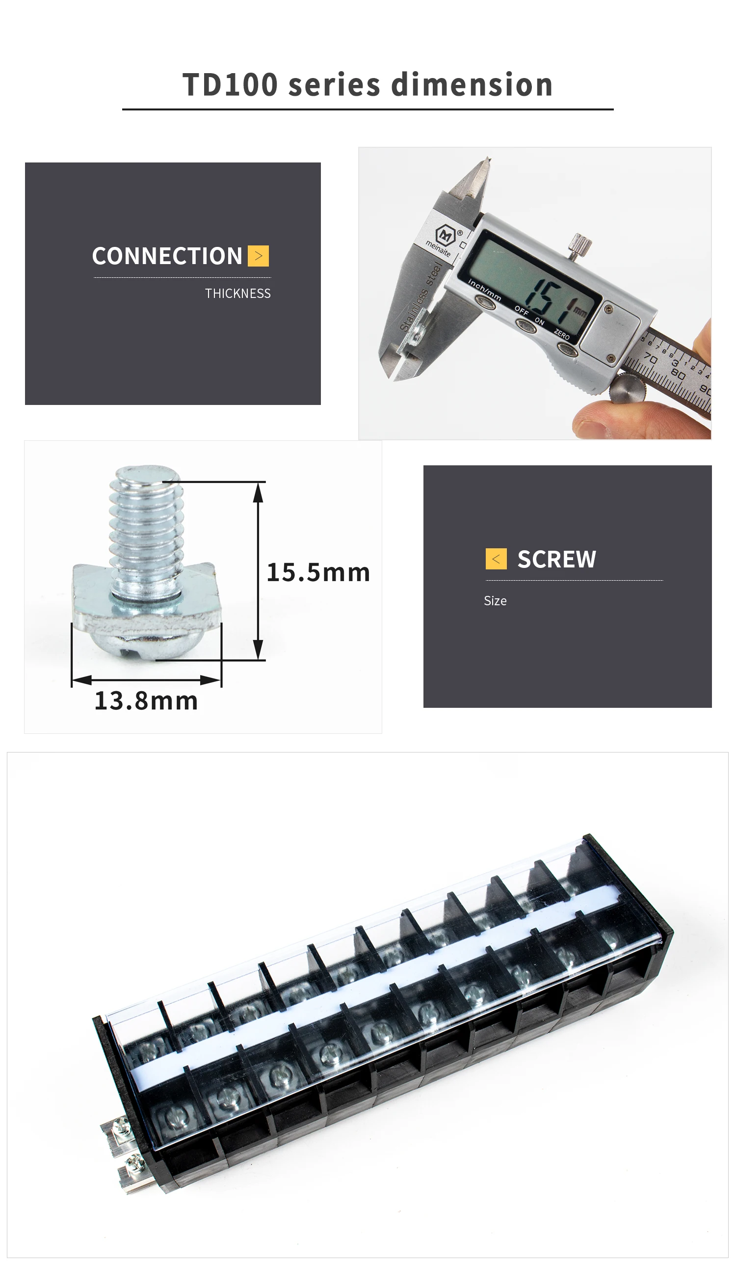 600V 15A Colligated Fence Terminal - Reliable Barrier Solution