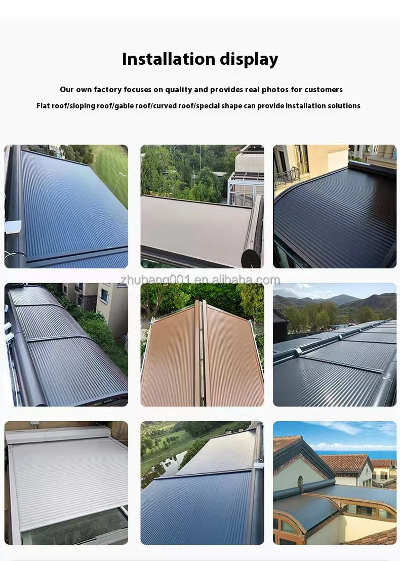 Modern Design Outdoor Retractable Aluminum Alloy Shutter Windproof ...