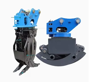 Rotary Excavator Hydraulic Grabs Excavator Grab Bucket For Wood Timber ...