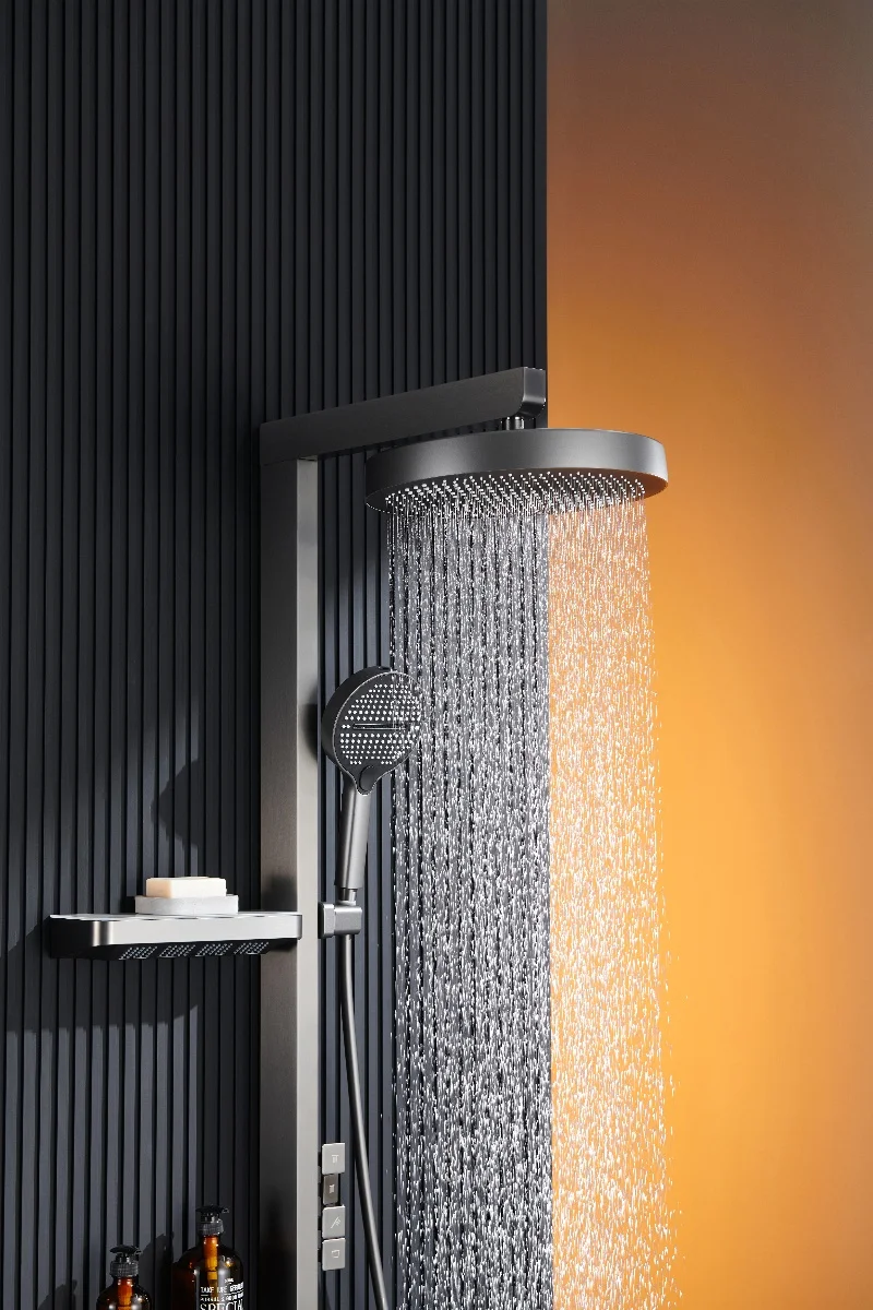 4-functional Exposed Shower Fixtures Led Digital Display Thermostatic ...