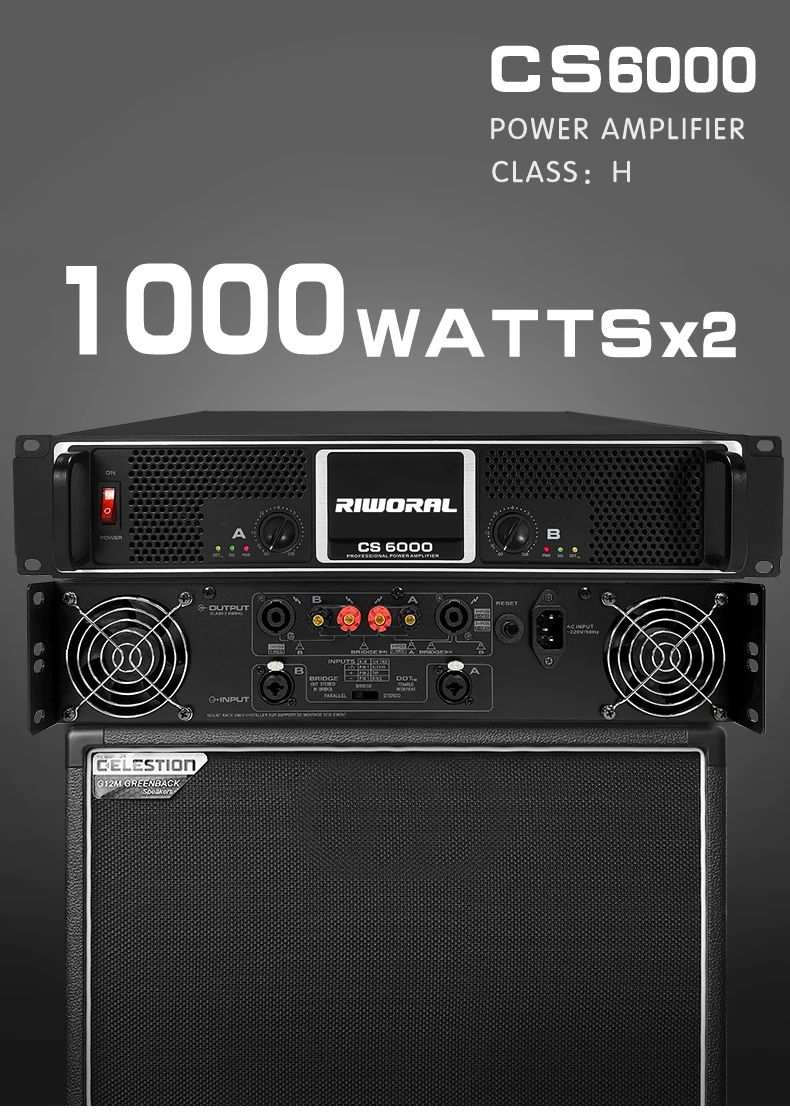 Cs6000 Sound Standard 2 Channels Amplifier 1000 Watts Professional ...