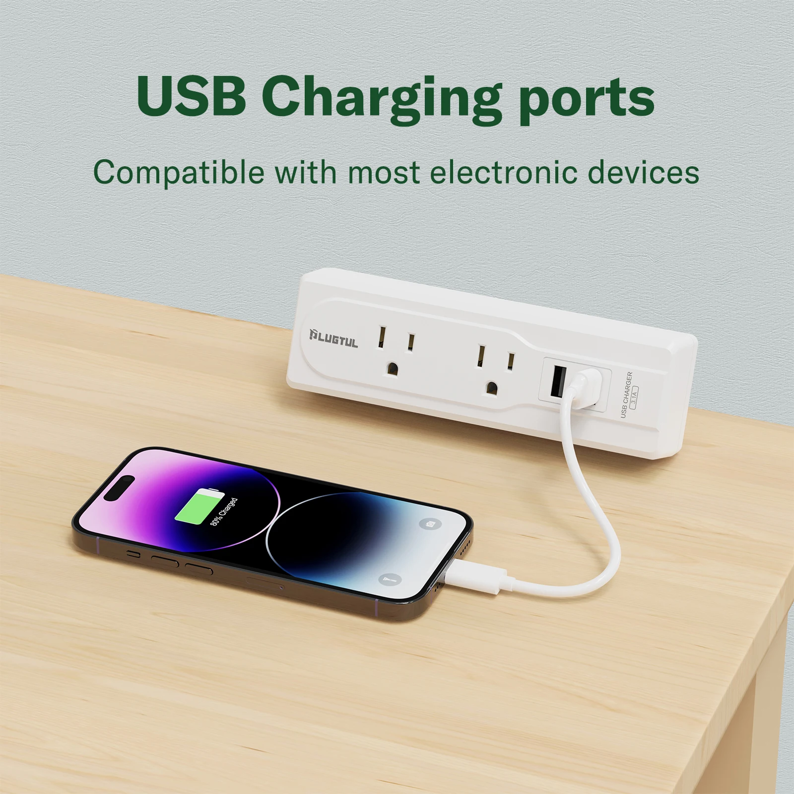 2 Outlets 13A 125V 1625W Desk Clamp Table Clamp Bedroom Power Strip 2 ...