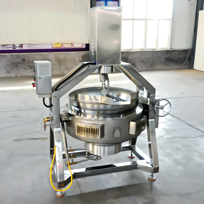 Industrial Jacket Gas Mixing Cooker Strawberry Jam Meat Sauce Automatic ...