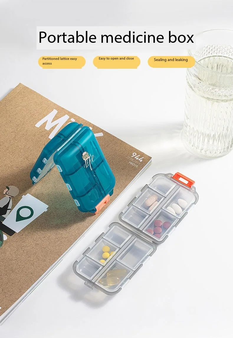 Portable Pill Box Medical Kits Vitamin Divider Container Drug Organizer ...