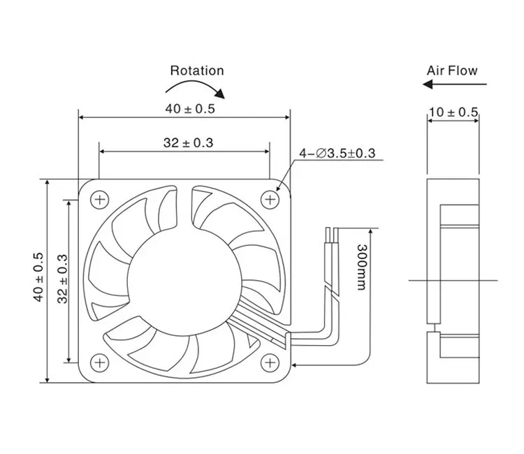 4010 Dc 5v 12v 24v 40mm Plastic Axial Fan Blades Ball Bearing Long Life ...