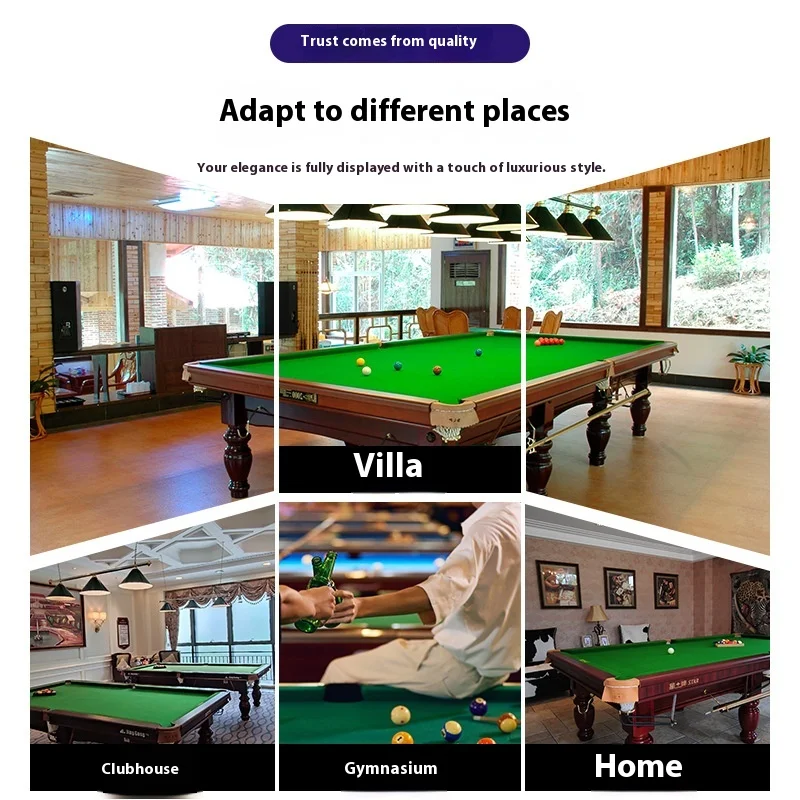 Adult Standard Golden Leg Billiard Table Chinese Style Black Eight Ball ...