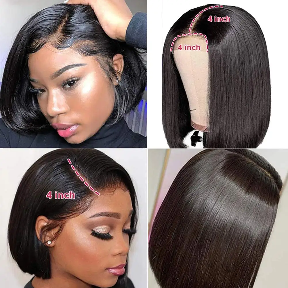 Wholesale Short Bob Transparent Hd Lace Human Hair Wigs Mink Indian ...