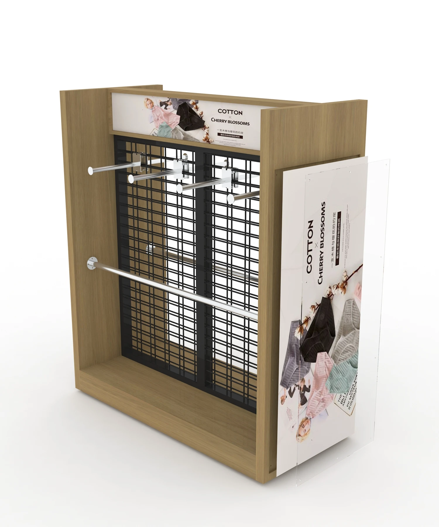 Women's Underwear Display Racks Square Wooden Underwear Display Floor ...