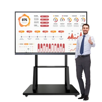 75 Inch 4k Whiteboard Free Standing Movable Interactive Whiteboard ...
