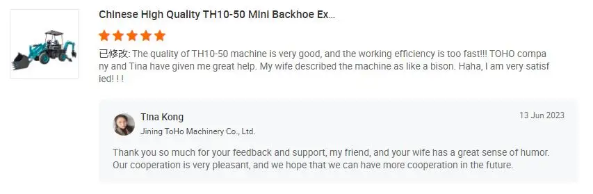 TOHO Earth-Moving Machinery Mini Tractor Backhoe Loader