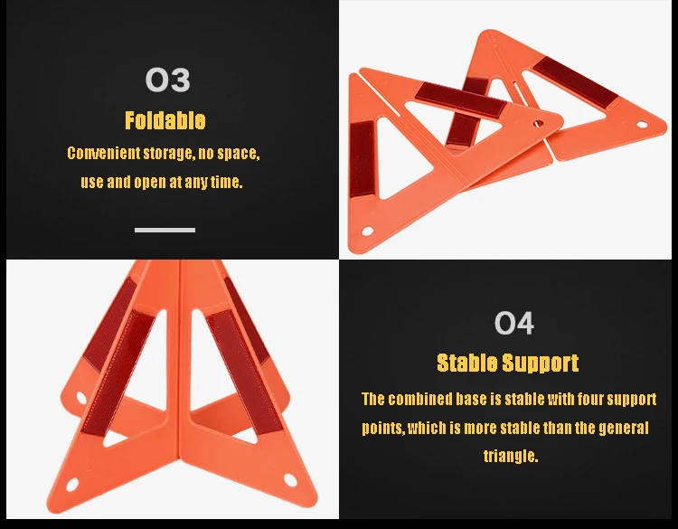 Folding Insert Reflective Warning Triangle For Motorcycle Construction ...