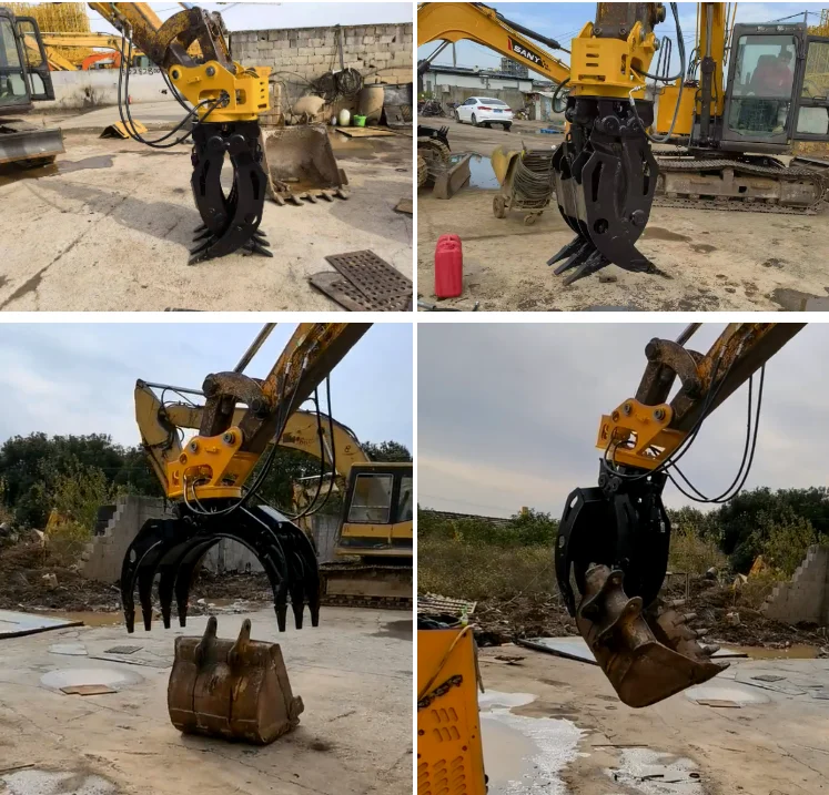 16 Ton Digger Log Grapple Hydraulic Wood Grabber for Excavator Scrap ...