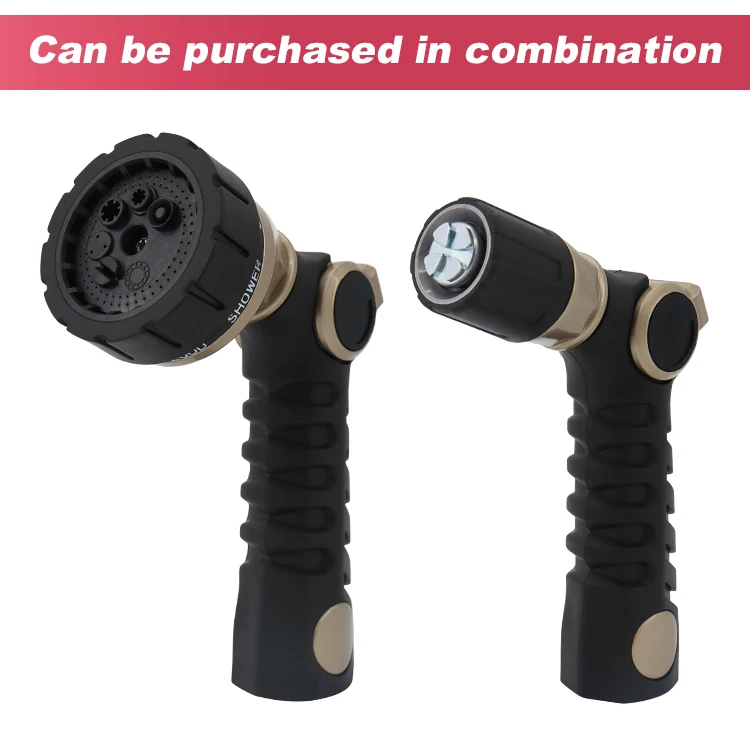 Sunshine Metal Hose Nozzle 7 Patterns Spray Gun Zinc Alloy Body - Buy ...