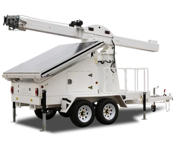 Mobile Telescopic Tower With Solar Panels Vertical 360 Degree Rotation ...
