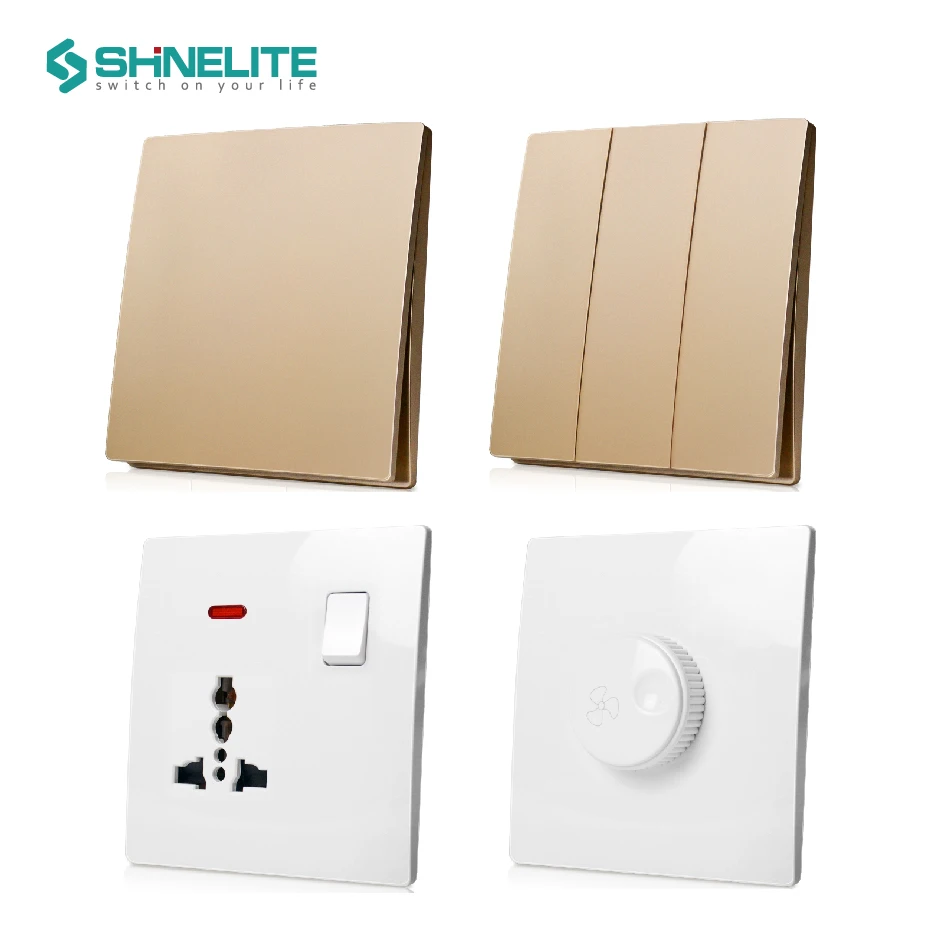 2025 SHINELITE 15 Years Guarantee CE CB GCC BS Wall Switch and Socket ...