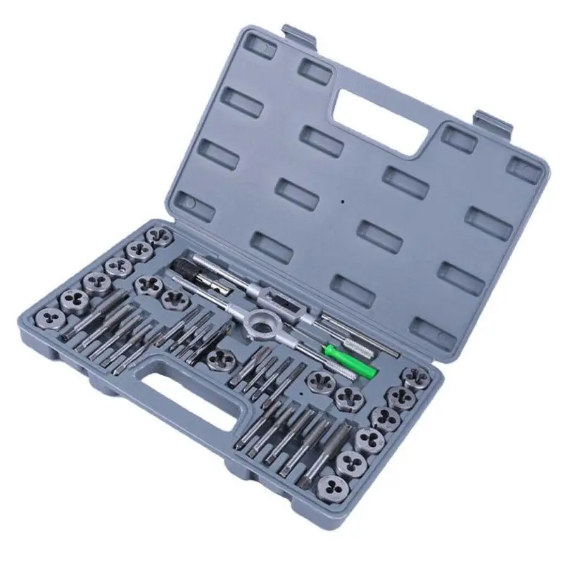 40pcs Tap Die Set - Hand Thread Plug Taps in Alloy Steel
