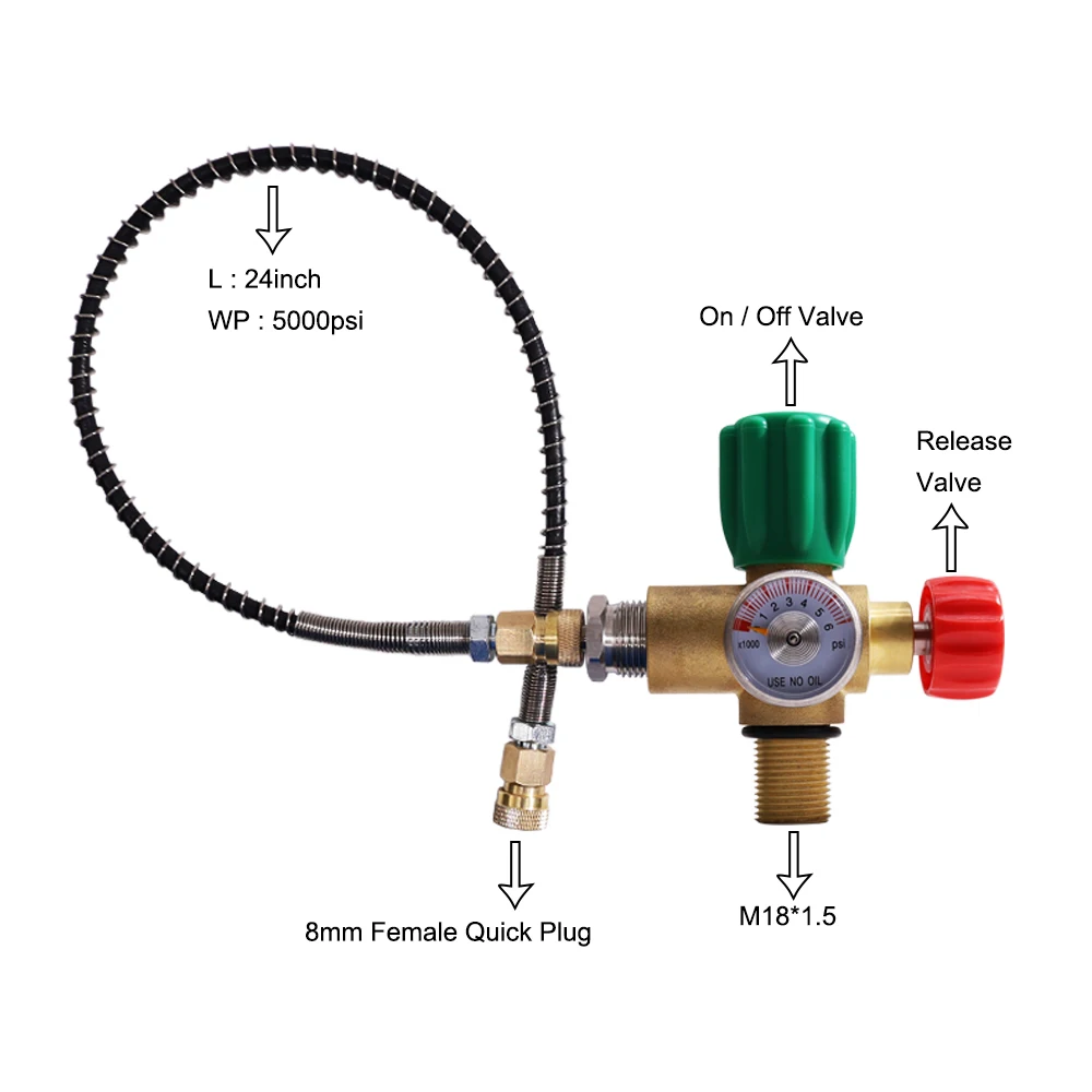 Fit Pcp Air Tank Scuba 300bar Valve Regulator Hpa Cylinder Fill Station ...