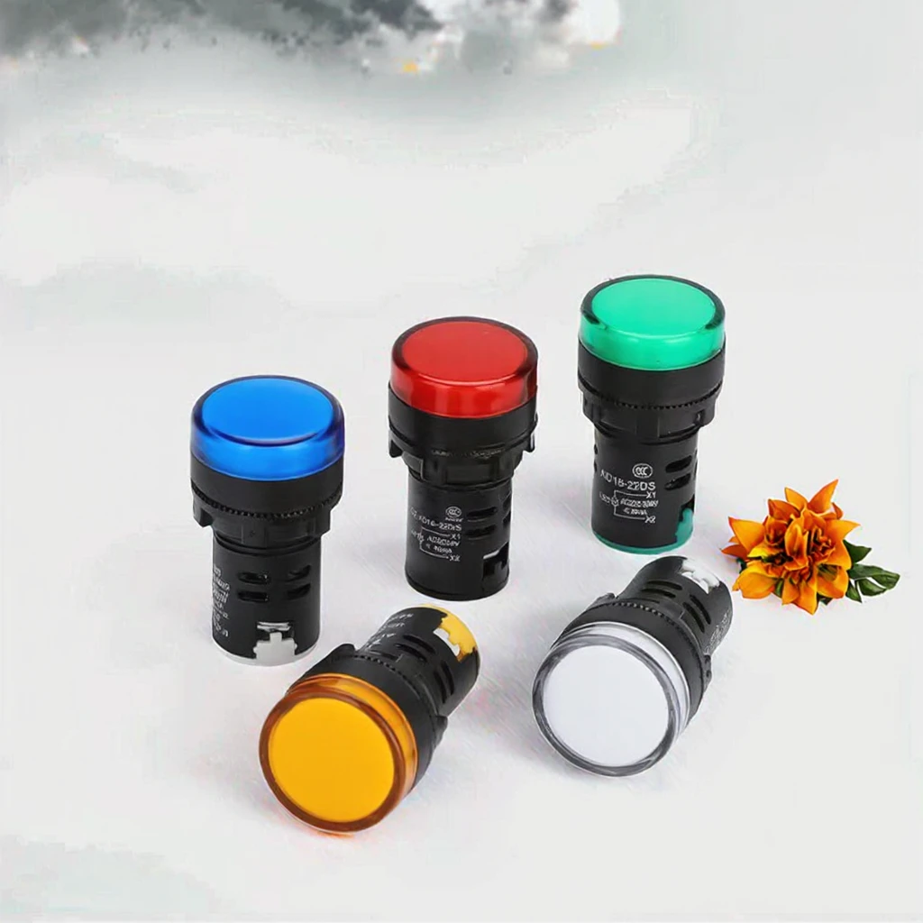 LED Indicator Lights 220V Waterproof Pilot Light AC/DC 12V 48V 110V ...
