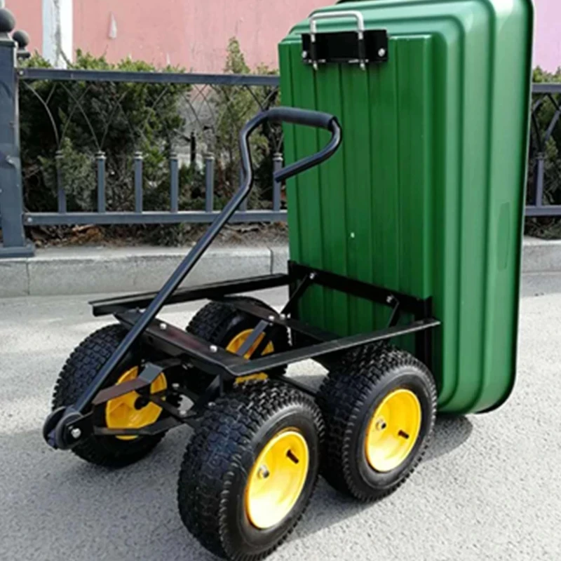 Tractor Plastic Dump Truck Four-wheeled Trailer Trolley Garden Stall ...