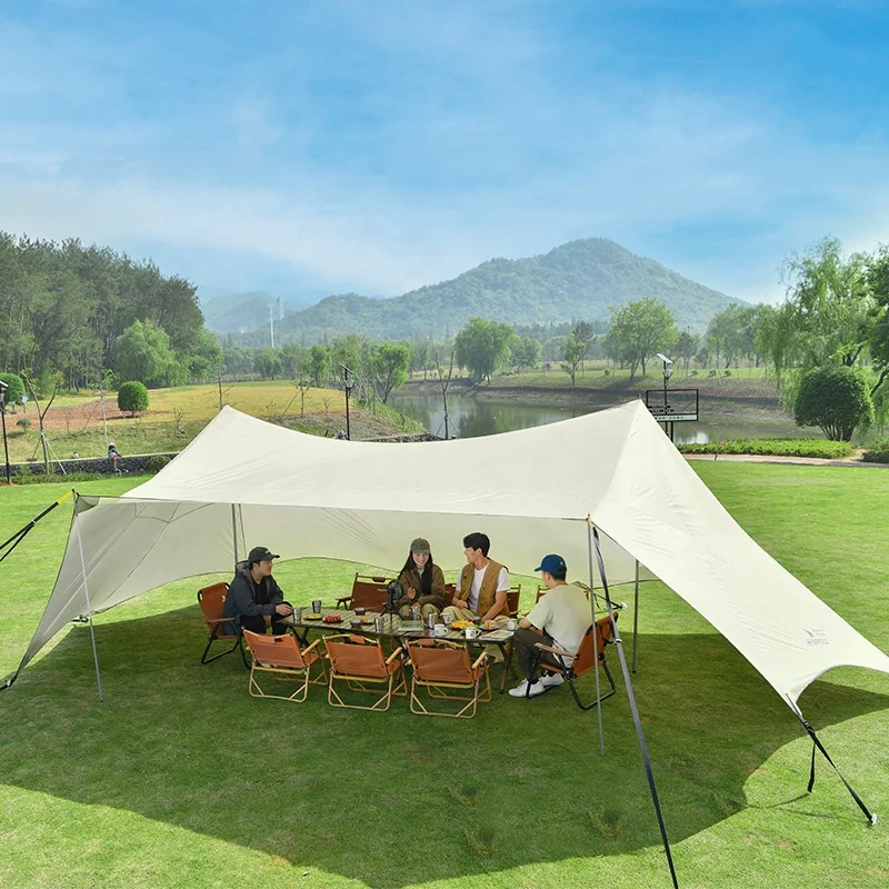 HISPEED Waterproof Awning Tarp Tent Glamping Flysheet Camping ...