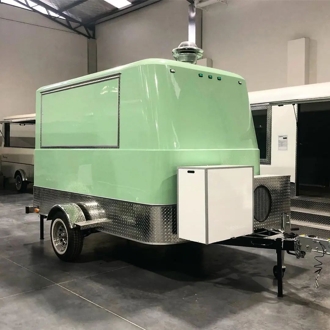 Fast Food Mobile Kitchen Trailer Concession Churros Coffee Deep Fryer ...