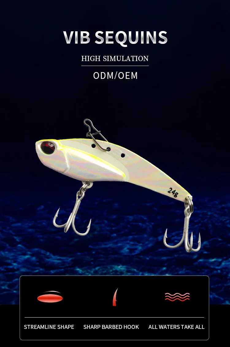 Oem Metal Vibe Blade Lure 24g 7cm Bkk Hook Copper Vibration Bait Blade ...