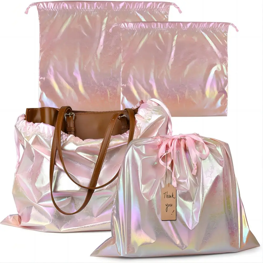 Custom Waterproof Soft Iridescent Pu Drawstring Backpack Holographic ...