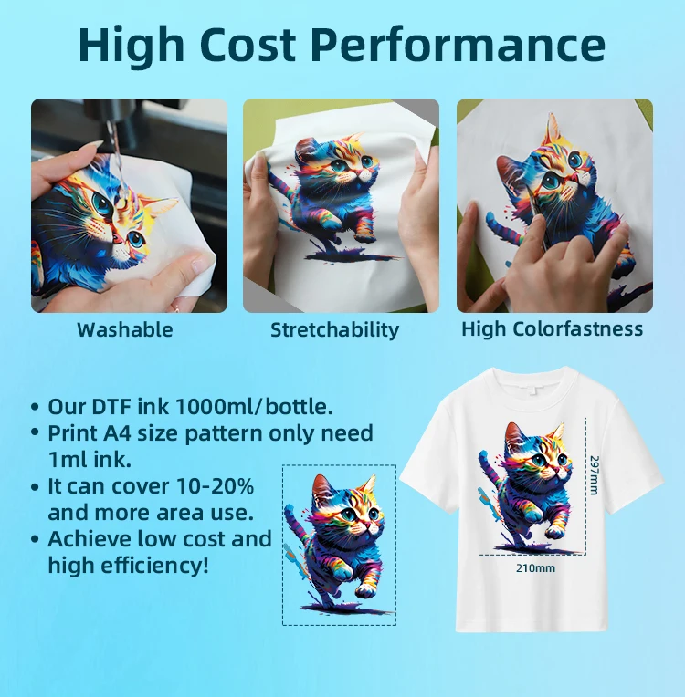 9-Colors DTF Pigment Ink CMYK+W+V 1L Liter Wholesale Price DTF Printer ...