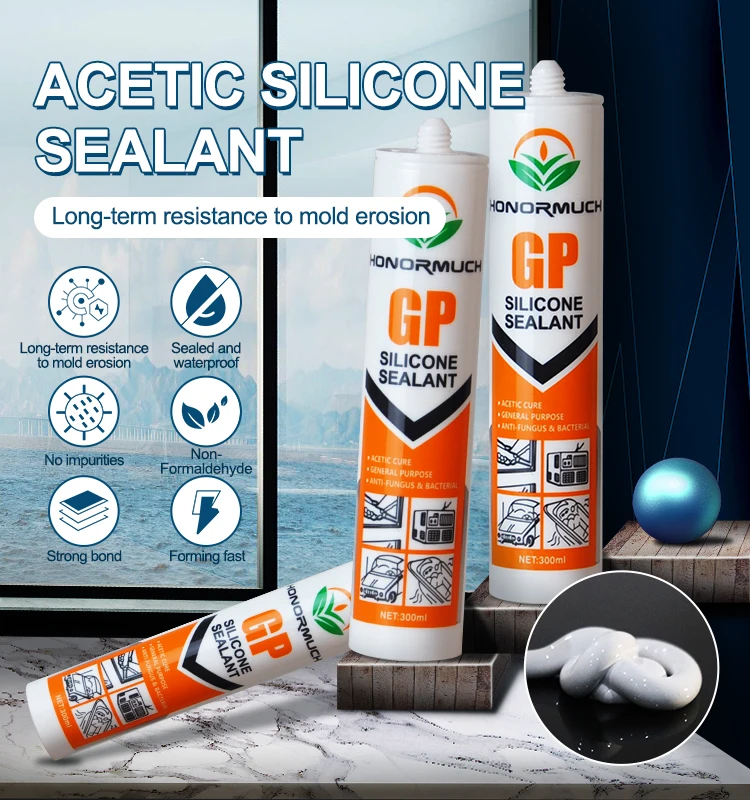 High Quality Gp Acetic Transparent Clear Silicone Sealant Adhesive Glue For Bonding Glass - Buy ...