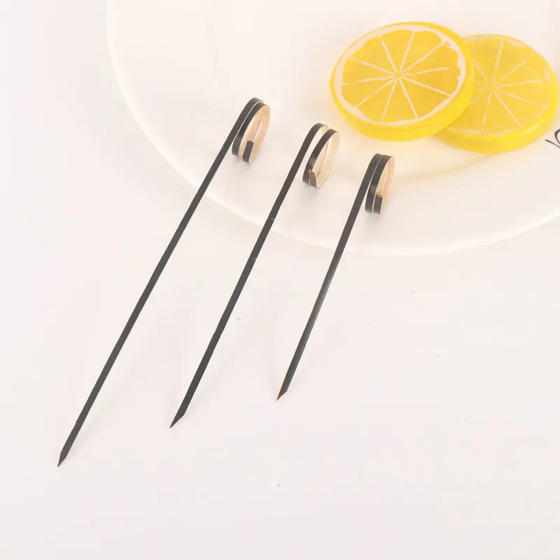 Custom Packaging Disposable Bamboo Stick Skewers Modern Knot Design BBQ ...