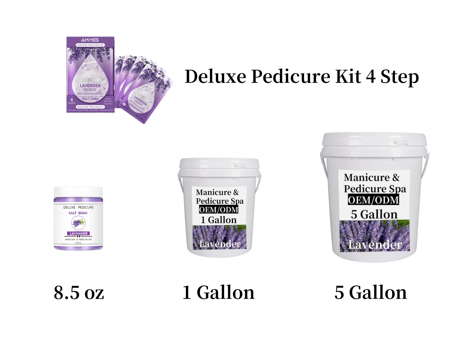 AMMES Deluxe Pedicure Kit 4 Step Spa Pedicure Products Instant Blast Aroma Strawberry Pedi Box 4 ...