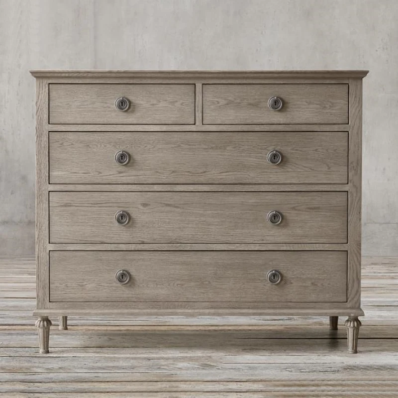 RH American Solid Wood Bucket Cabinet French Oak Retro Five-bucket ...