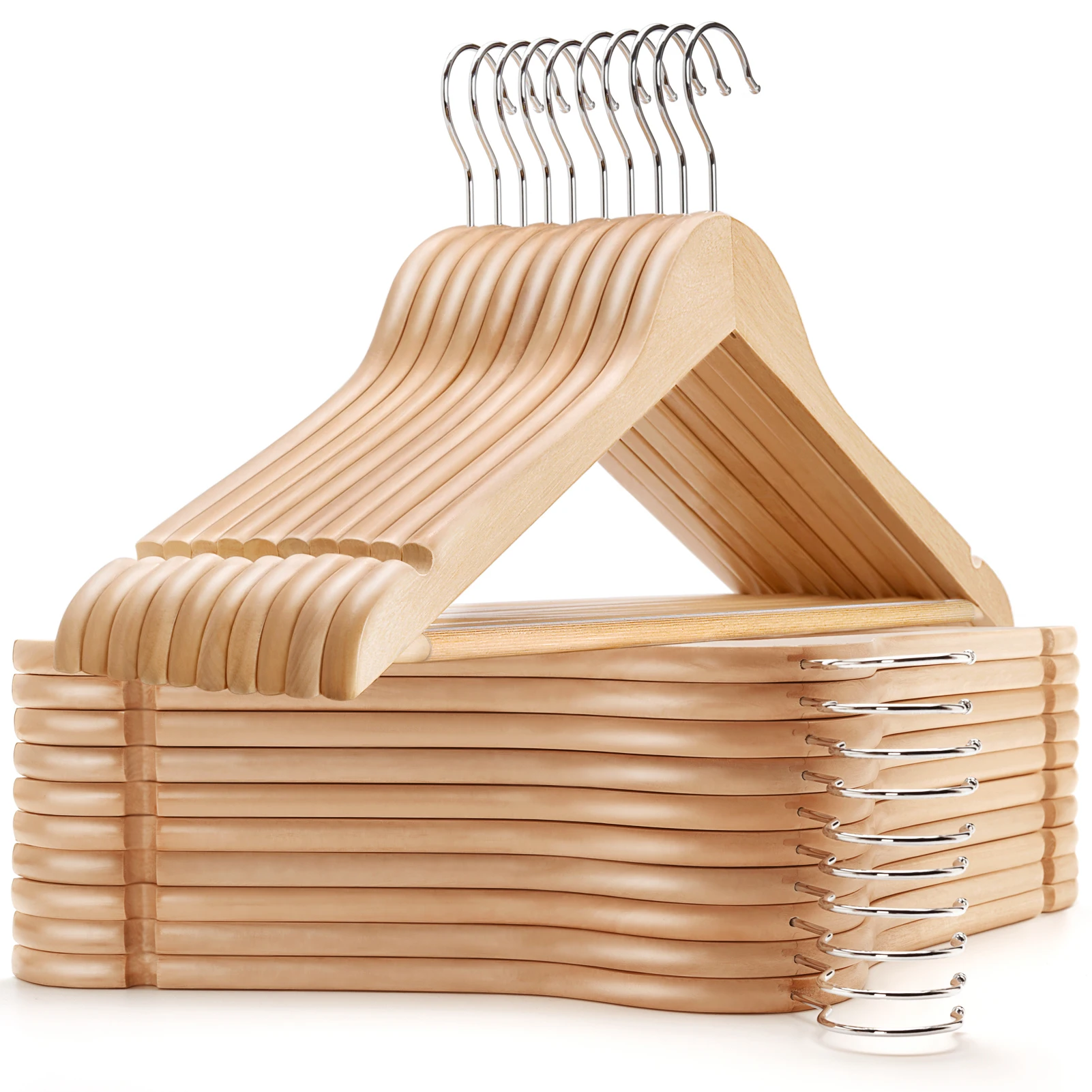 Wholesale Natural Solid Wood Clothes Hangers - Low Price