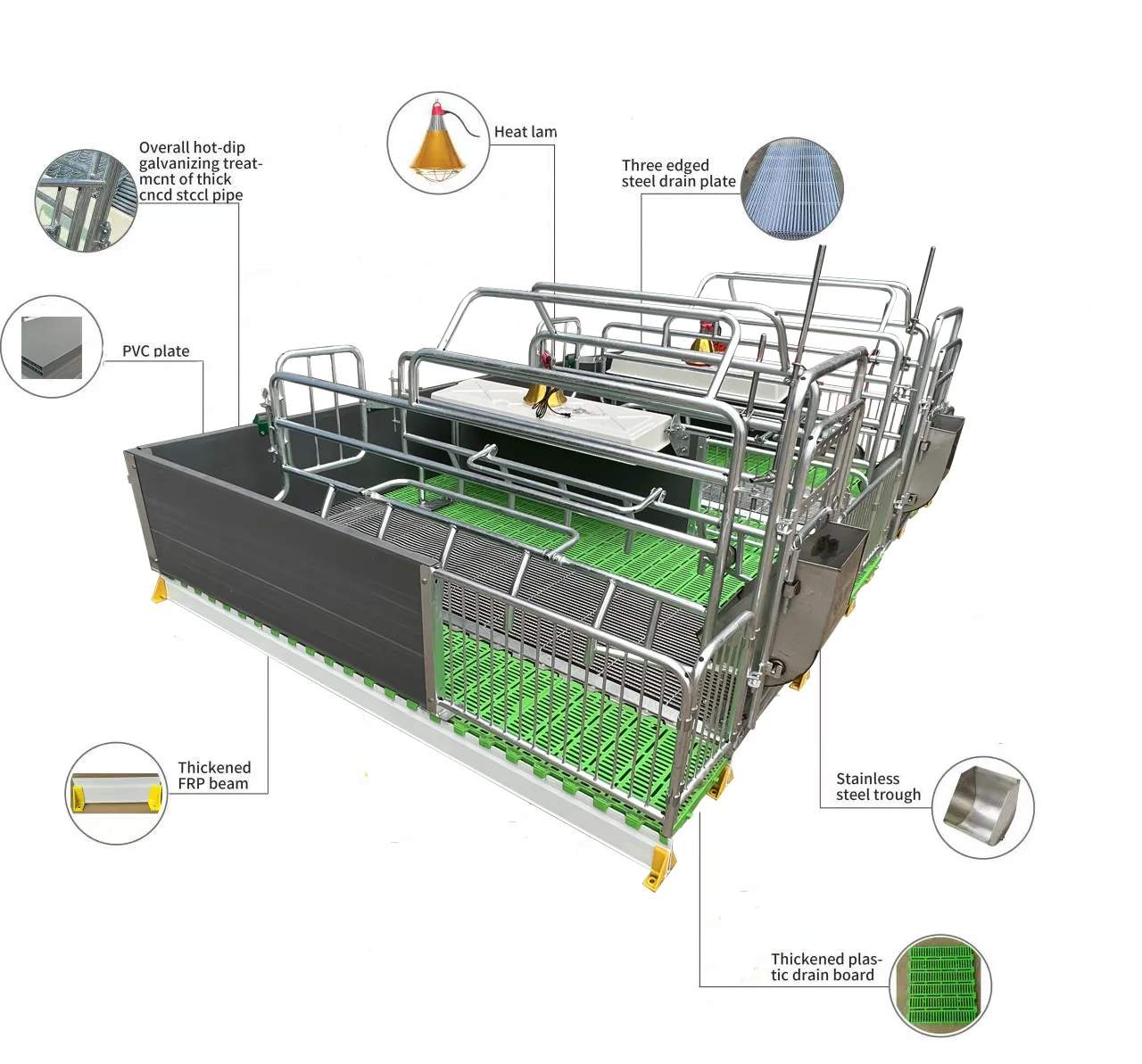 High Quality Pig Farrowing Stalls Pig Bed Sow Birthing Pen Animal ...