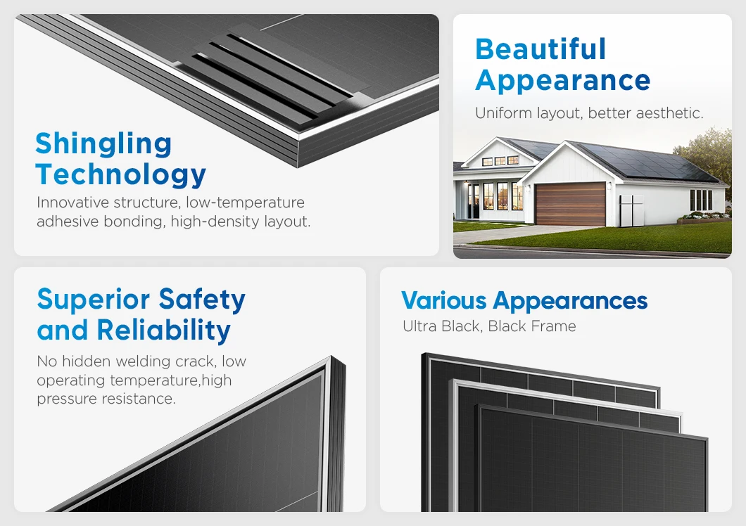 Sunevo Shingled Solar Roof Integrated Panel 420w 425w 430w 440w Black ...