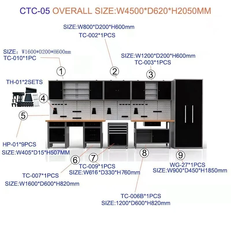 Workshop Garage Metal Tool Cabinet/tool Troley/ Tool Cart With Handle ...