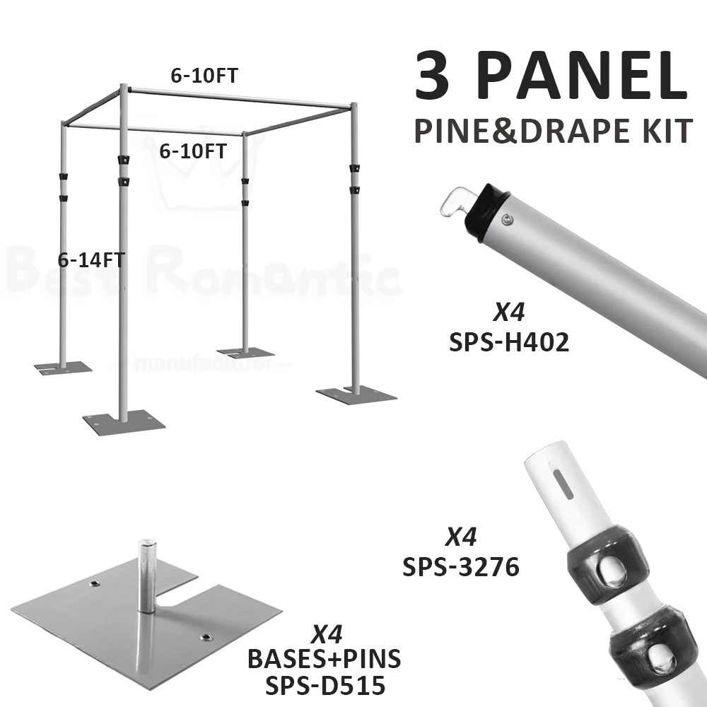 Expandable Backdrop Stands for Wedding Drape - Stainless Steel
