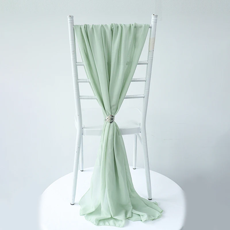 Black 19 Inch Chiffon Chair Sashes Wedding Decorative Banquet Chair ...