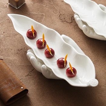 Creative Finger-hand Shape Good-looking Plate Ceramic Shaped Long Dish ...