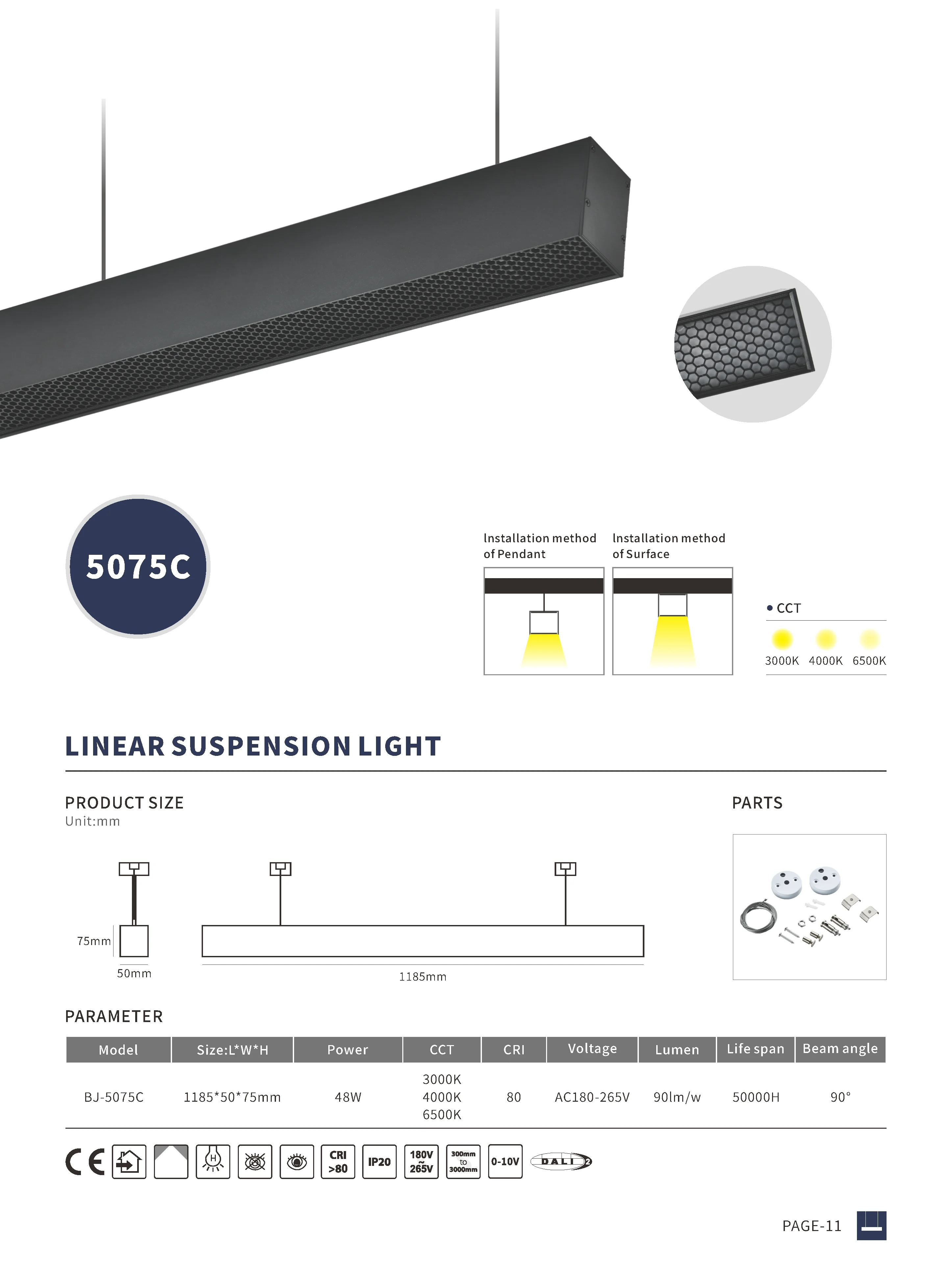 Hanging Panel Linear Ceiling Light Fixture Led Strip Linear Pendant ...