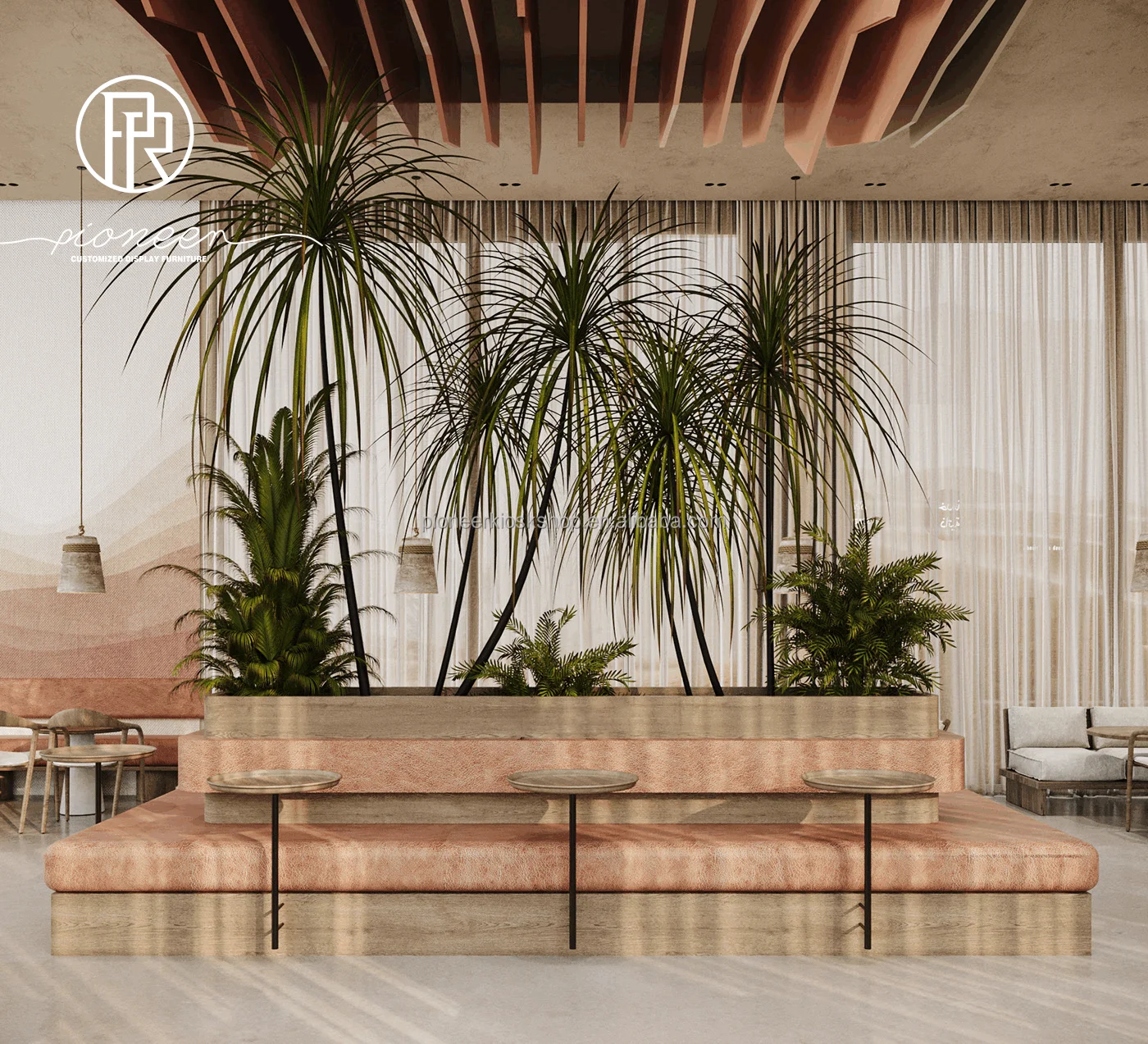 Wooden Coffee Shop Display Counters - Stylish & Durable