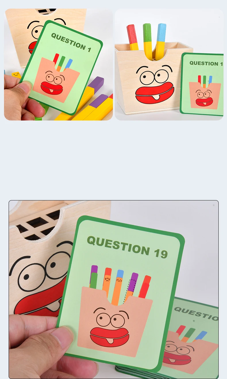 Montessori French Fries Wooden Color Sorting Game Fast Food French ...