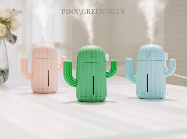 Mini Cactus Shape Air Humidifier Desktop Car Mist Spray Humidifier ...