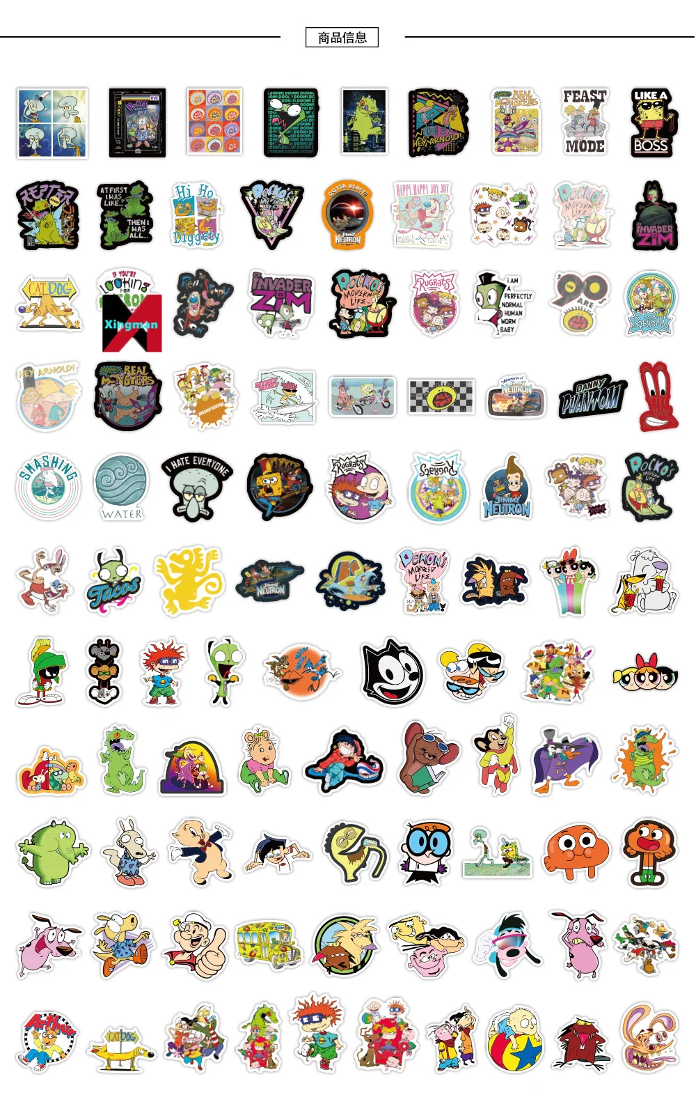 100pcs 90s Cartoon Stickers Pack Cartoon Anime Decals Waterproof ...