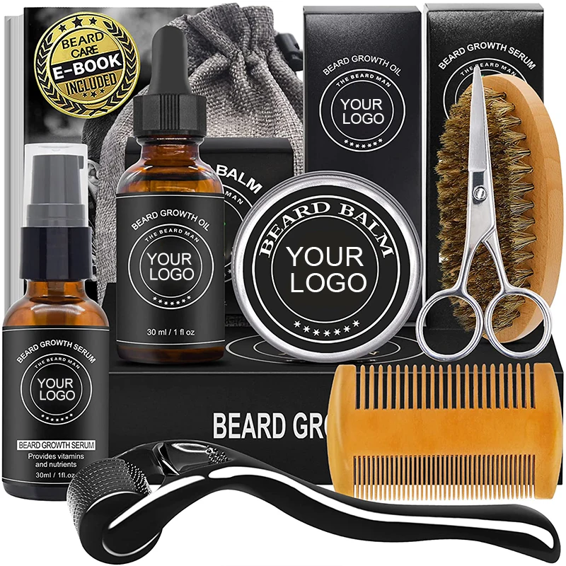 Custom Logo Oem Beard Growth Kit Natural Organic Beard Oil Beard Kit ...