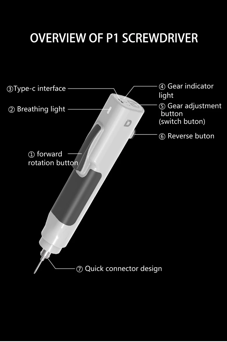 Xiaodong P1 Precision Screwdriver Kit - Brushless & Wireless