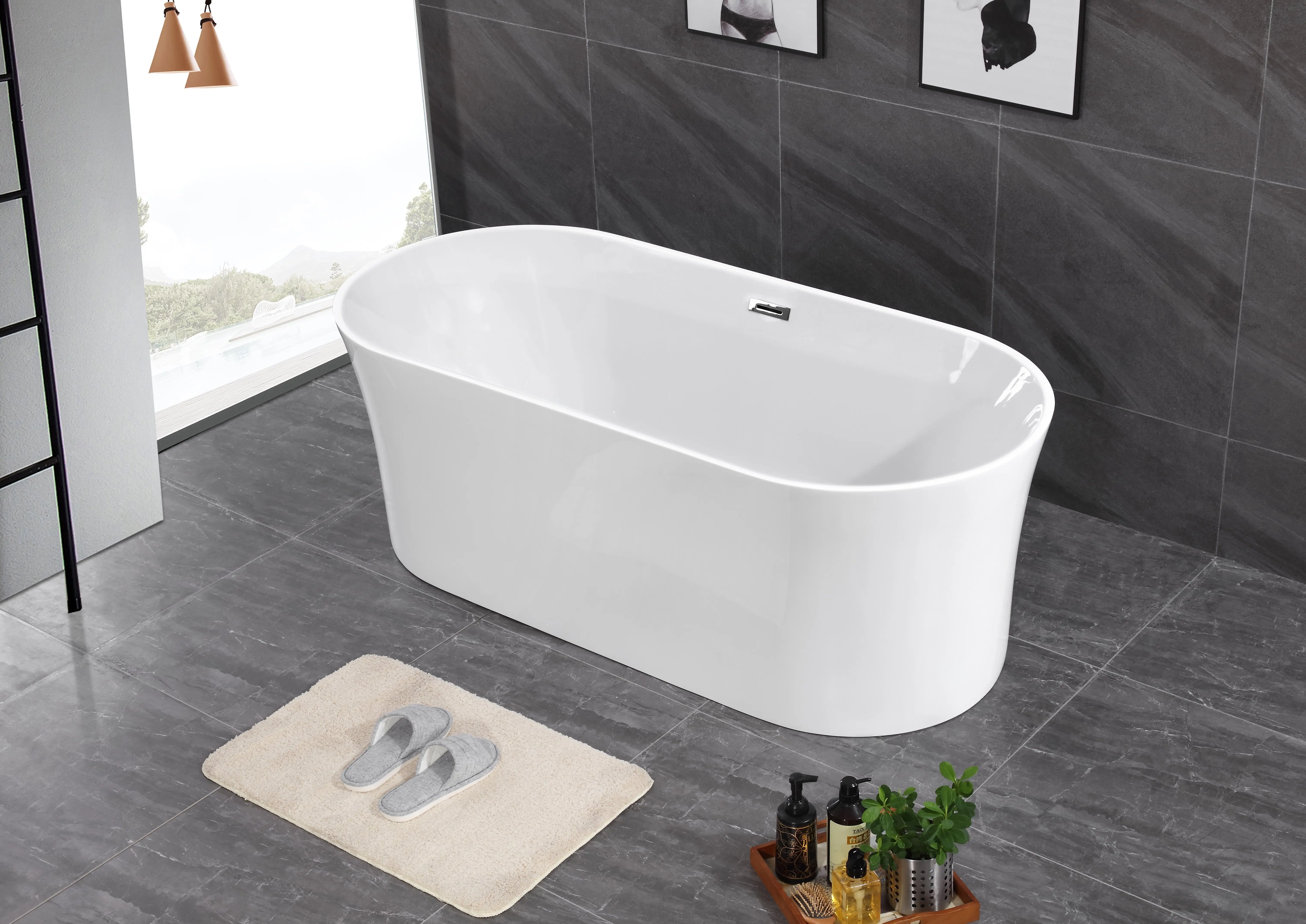 Luxury Seamless Joint Design Shower Combo Freestanding Acrylic Bathtubs ...