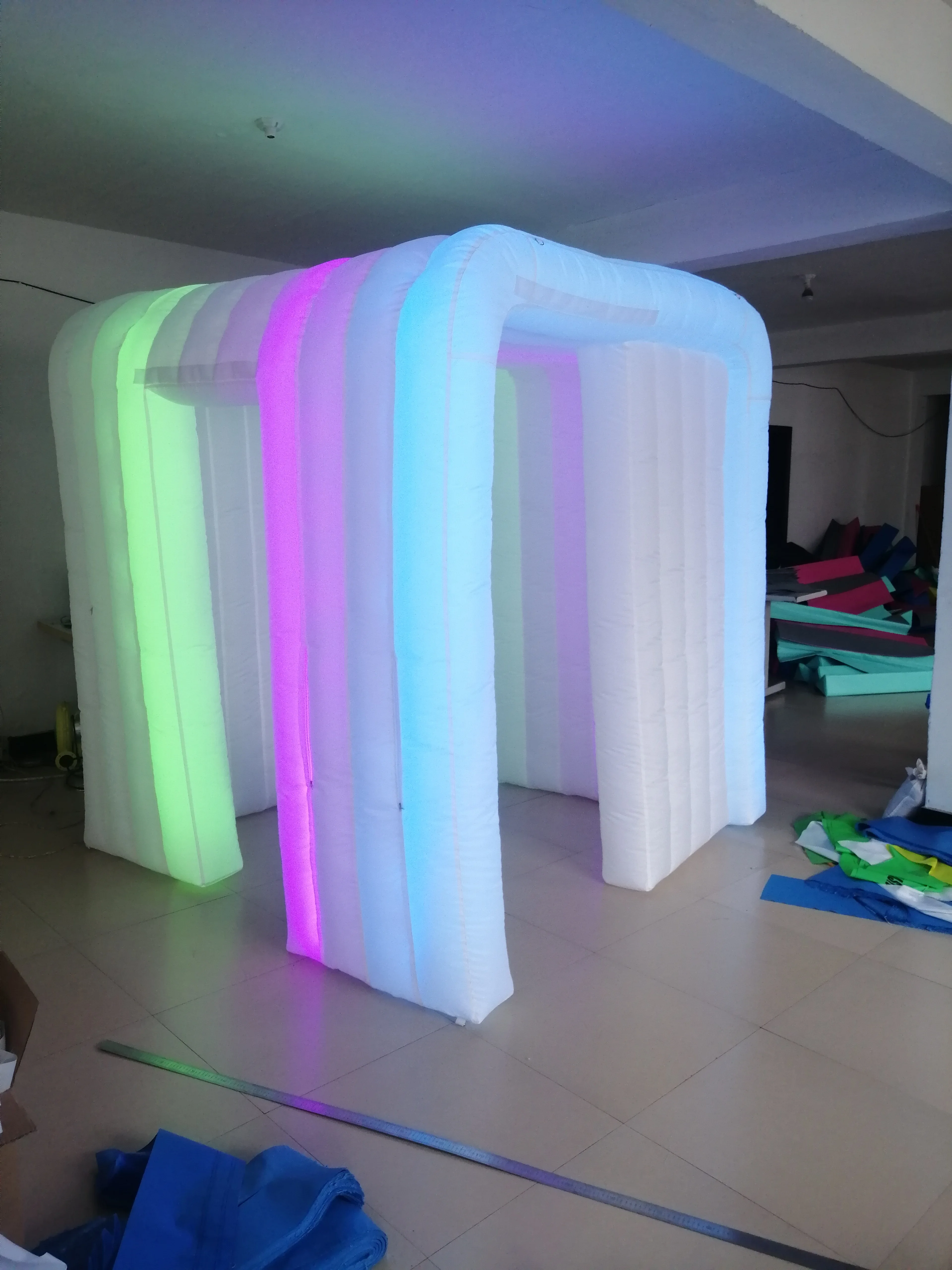 2024new Custom Inflatable Photos Booth Enclosure Tent For Birthday Party Inflatable Square Led ...